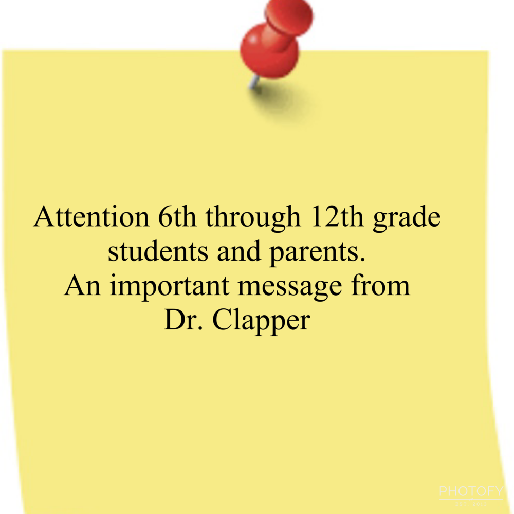 Attention 6th through 12th grade students and parents. | HOWARD ELEMENTARY